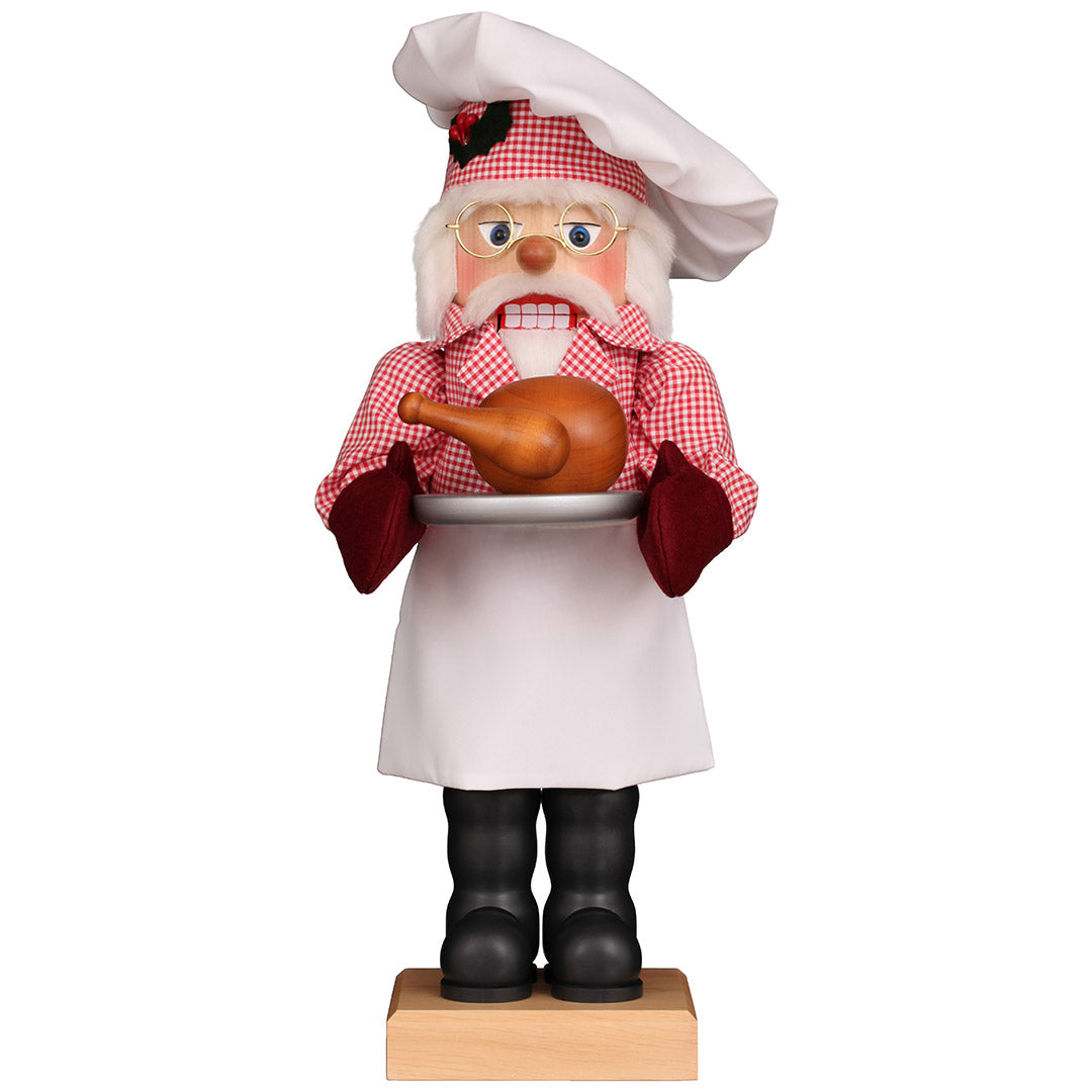 Chef Santa With Turkey Premium Nutcracker 18" – Cuddle Decor