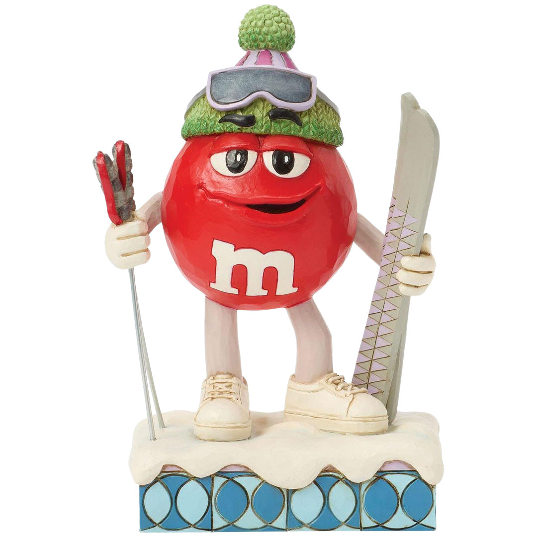 M&M'S Red Character with Skis by Jim Shore – Cuddle Decor