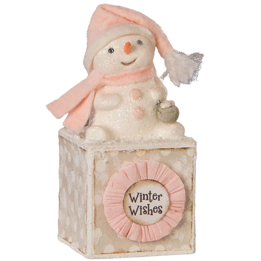 Winter Wishes Snowgirl Christmas Figurine by Michelle Allen – Cuddle Decor