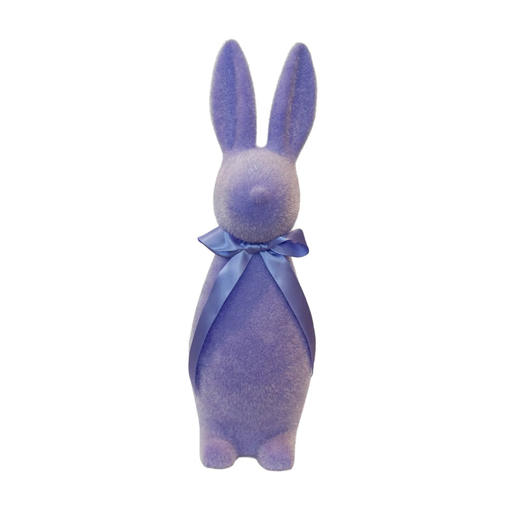 Flocked Button Nose Bunny Medium 16" Purple – Cuddle Decor