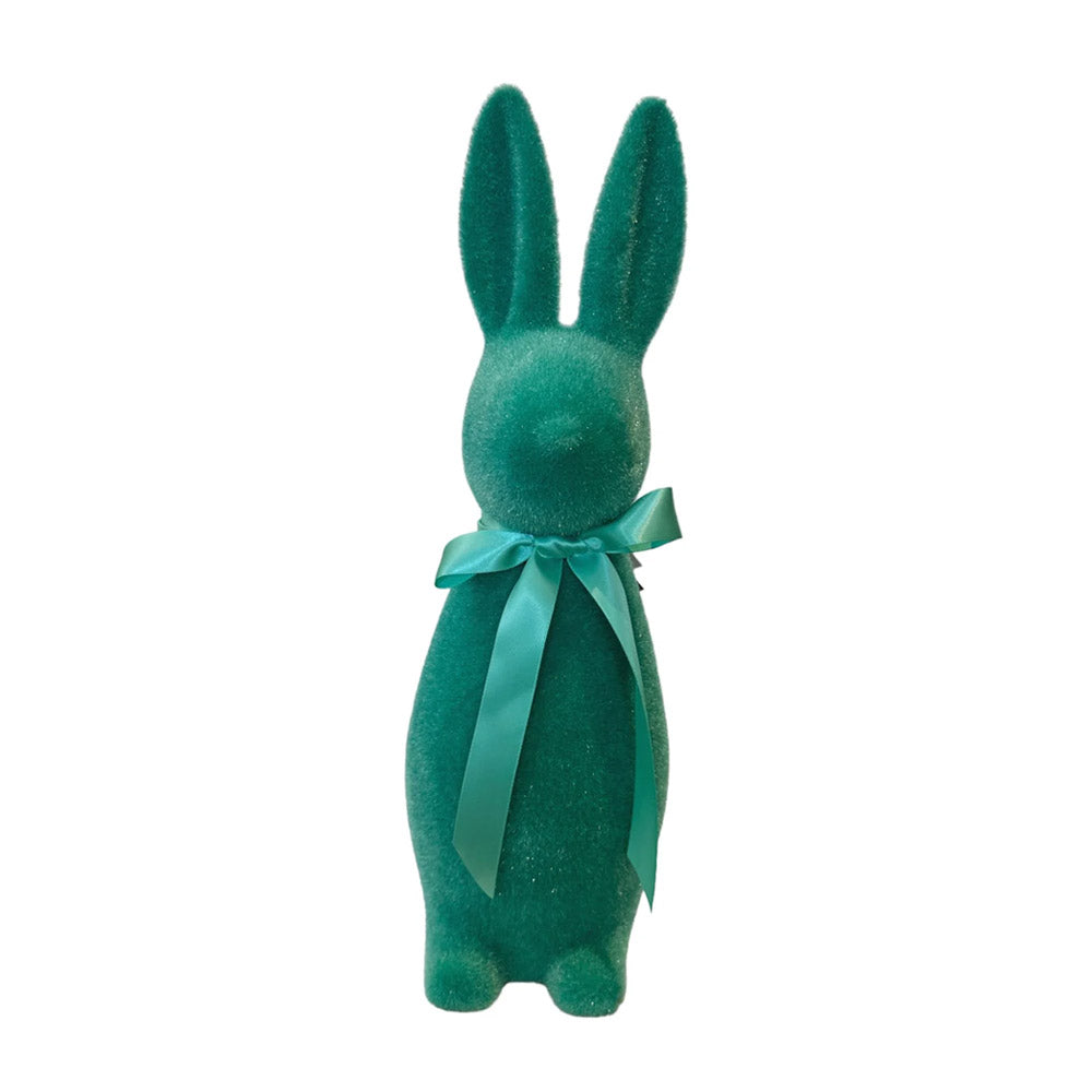 Flocked Button Nose Bunny Medium 16" Teal – Cuddle Decor