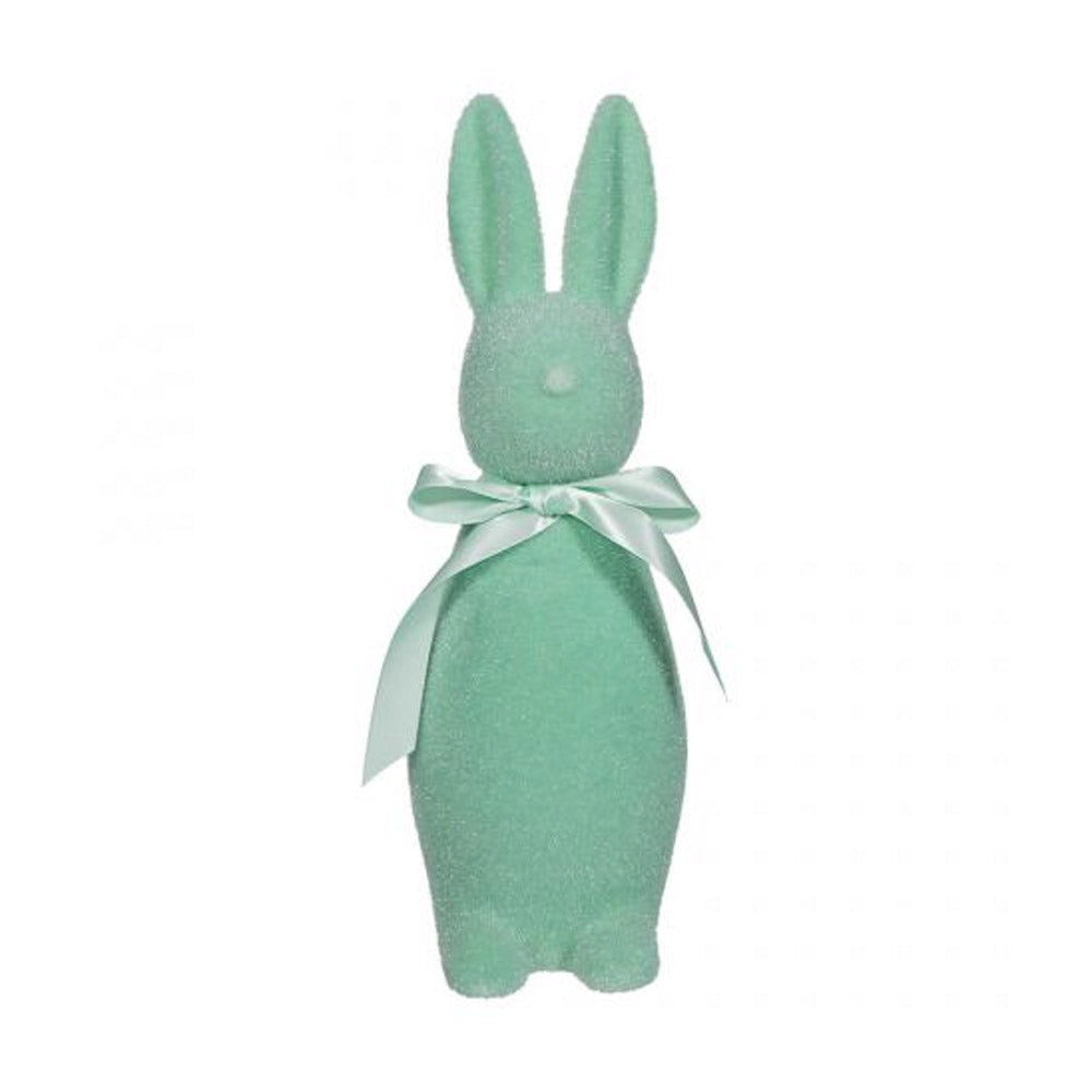 Flocked Pastel Button Nose Bunny Medium 16" Light Green – Cuddle Decor