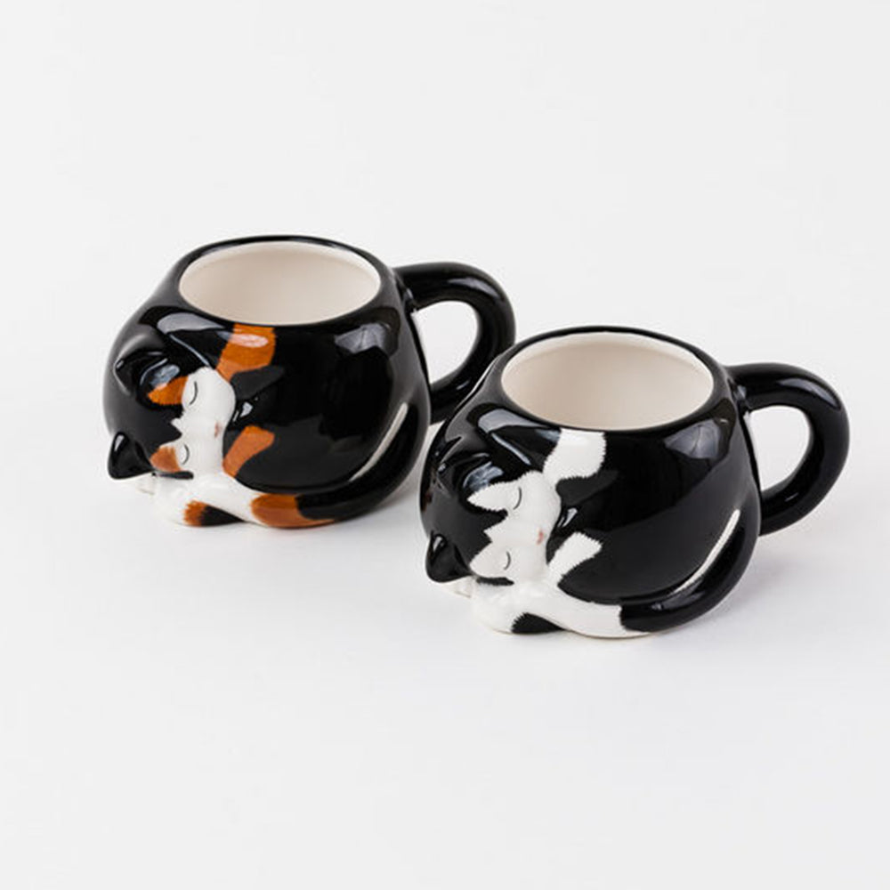 Sleeping Cat 3D Creative Mug - Set of 2 | Cuddle Decor